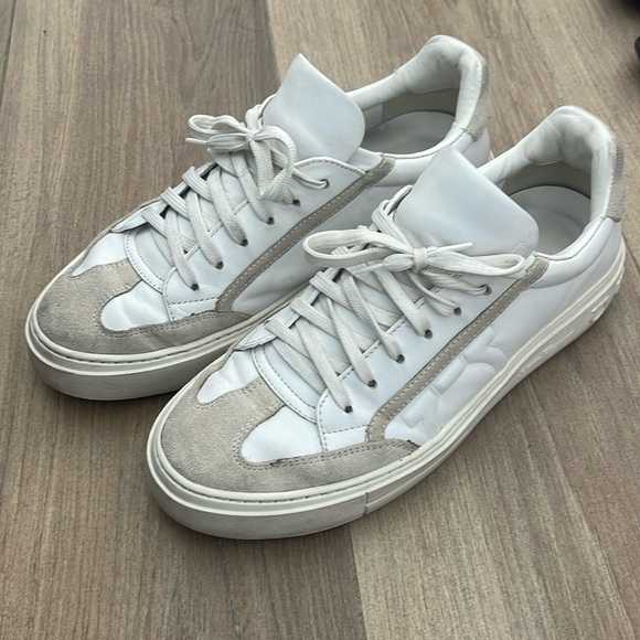 Salvatore Ferragamo | Shoes | Ferregamo Salvatore Mens Borg Gancini Leather Suede Sneakers ...